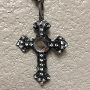 Unk | Jewelry | Crystal Cross Necklace Earring Set | Poshmark